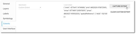 Map Widget Editor Extents Tab