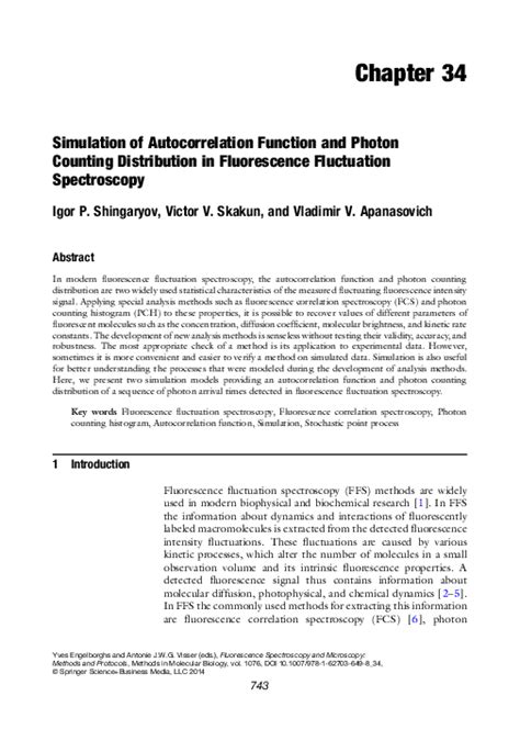 Pdf Simulation Of Autocorrelation Function And Photon Counting Distribution In Fluorescence