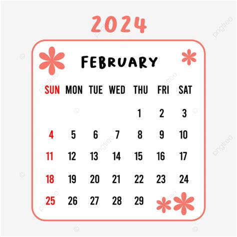 Calendario Febrero Vector PNG Dibujos Febrero Calendario Calendario
