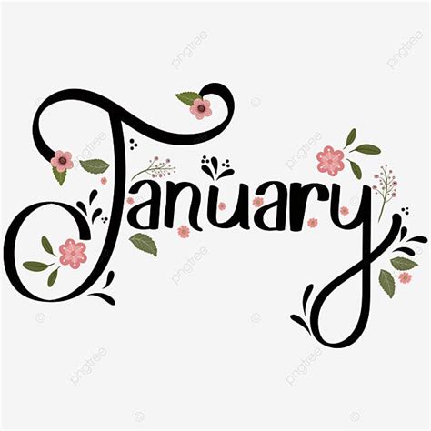Mes De Enero Decorado Con Flores Y Hojas PNG Dibujos De Enero Mes De Enero Calendario De