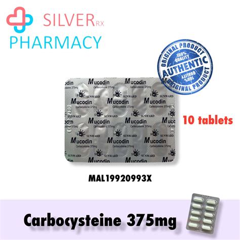Sunward Mucodin Carbocysteine 375mg Lazada