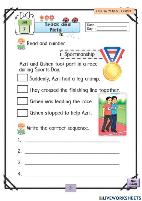 Sportsmanship Worksheet Live Worksheets Worksheets Library