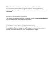 What Is The Difference Between Outstanding And Exercisable Options Docx