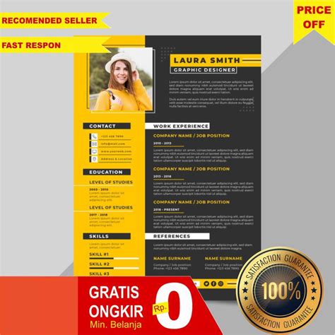 Jual Profesional Desain CV Premium Jasa Desain CV Surat Lamaran Kerja Curriculum Vitae Premium