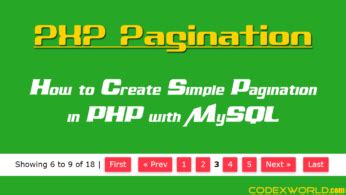 Pagination In Php With Mysql Codexworld