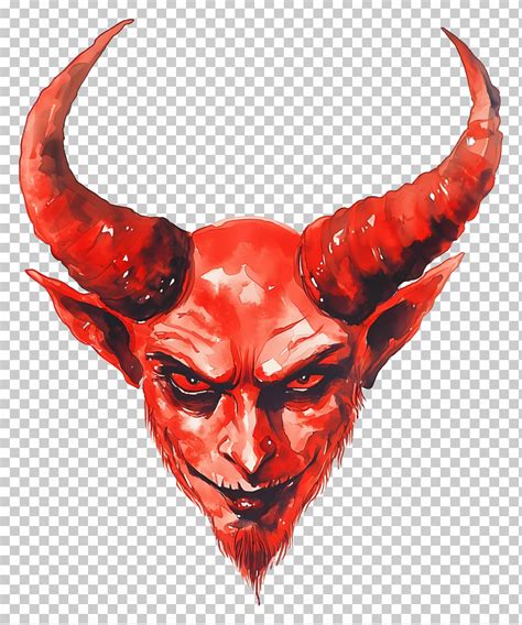 Halloween Devil Red Devil With Horns Png Clipart Evil Face