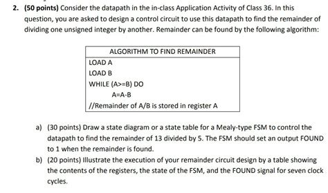 Points Consider The Datapath In The In Class Chegg Com