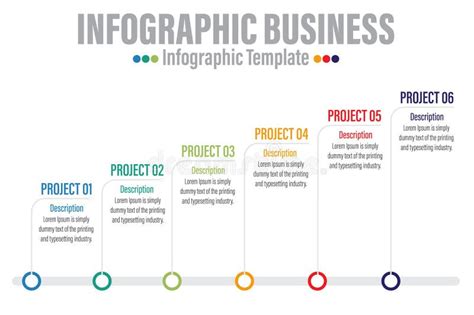 6 Project Modern Timeline Diagram Calendar With Pip Circle