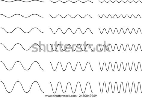 Pixel Perfect Icon Set Sinusoidal Signal Stock Vector Royalty Free