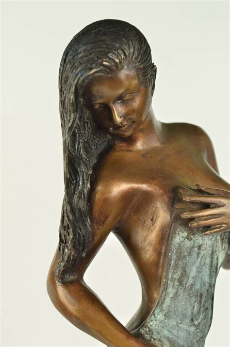 Bronze Sculpture De Collection Statue Érotique Nu Femme Fille 26 Haut