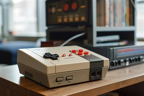 Premium Photo A Classic Gaming Console And Joystick In Action