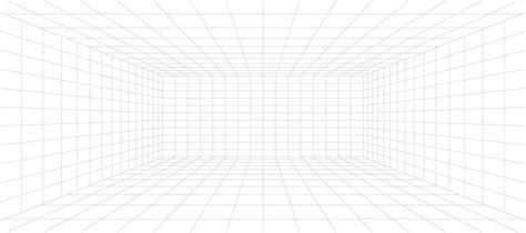 추상 3d 그리드 룸 구조 와이어프레임 템플릿 디자인 무료 벡터