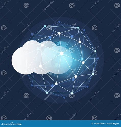 Futuristic Cloud Computing Design Concept Digital Connections Technology Background With