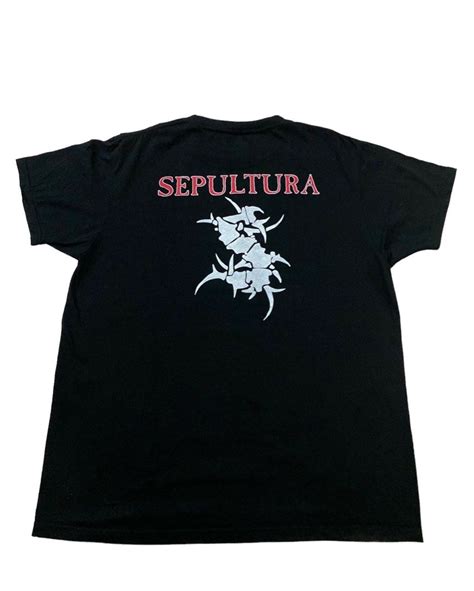 Sepultura Beneath The Remains 1989 Album Cover Tshirt Mens Fashion