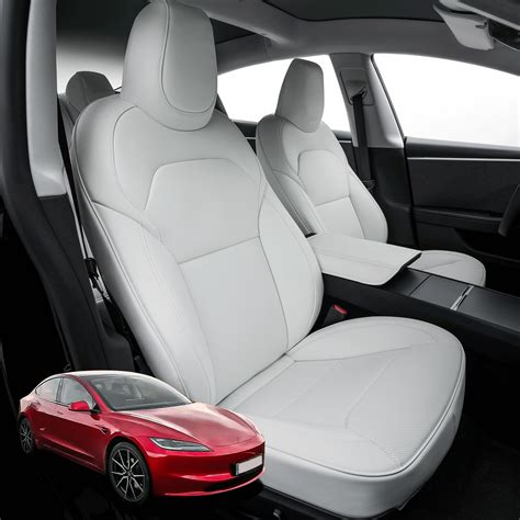 Taptes® White Seat Covers For Tesla Model 3 Highland Seat Protectors