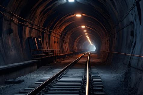 Premium Ai Image A Subway Entering A Tunnel