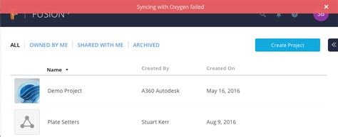 Syncing With Oxygen Failed While Archiving A Project Autodesk Community