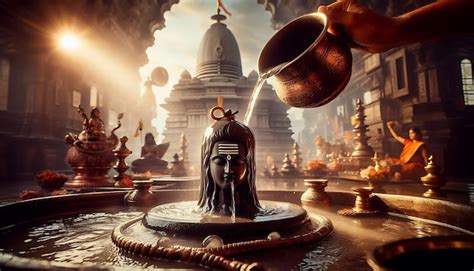 Premium Photo Lord Shiva Jalabhishek In The Early Morning
