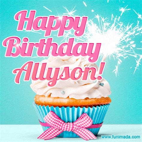 Allysons Birthday  With Cupcake And Sparkler Download On