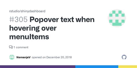 Popover Text When Hovering Over MenuItems Issue 305 Rstudio