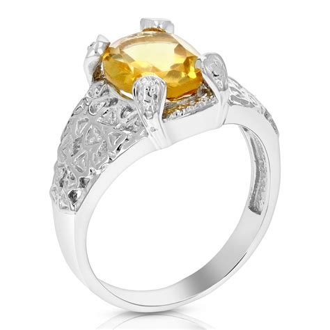 Buy Vir Jewels 2 Cttw Oval Shape Citrine Ring In 925 Sterling With