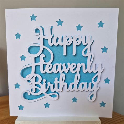 Happy Heavenly Birthday Card Etsy