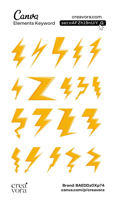 Canva Element Keyword For Lightning Icons Collection Church Media Design Canvas Poster Template