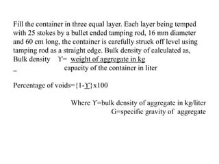 Bulk Density And Bulking Of Fine And Coarse Aggregate PPTX Civil Engineering Industry
