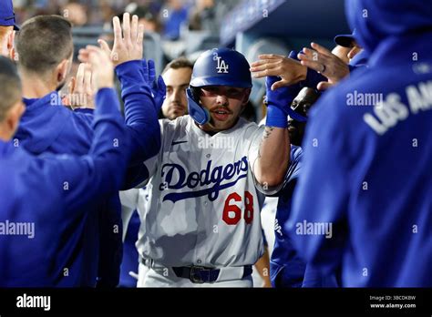 Dalton Rushing 68 Of The Los Angeles Dodgers Is Congratulated By