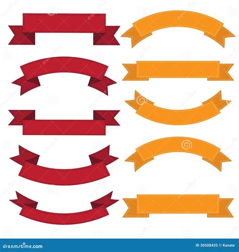 Set Of Old Ribbon Banner Illustration Stock Vector Illustration Of