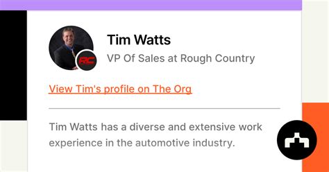 Tim Watts Vp Of Sales At Rough Country The Org
