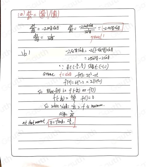 Solved The Diagram Shows The Curve With Parametric Equations X Tan θ Y Cos 2θ For 1 2 π A