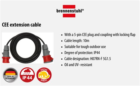 Brennenstuhl CEE Extension Cable IP M Cable H RN F G Pole With CEE Plug And
