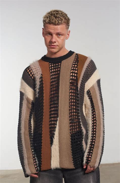 Network Patchwork Knit Knitting Hot Sweater Ladies Day