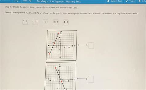 Answered Dividing A Line Segment Mastery Test Drag The Tiles To The