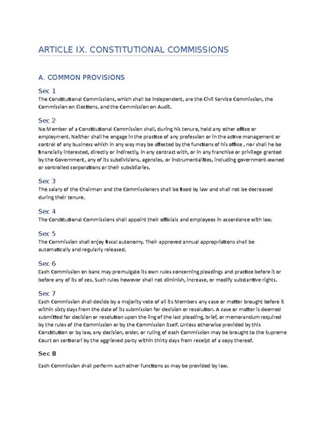 Constitutional Law Module 9 Article Ix Constitutional Commissions A
