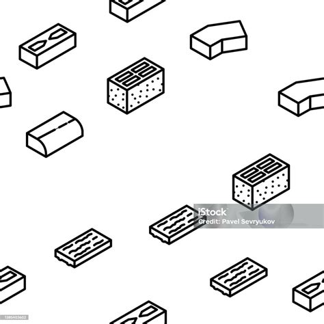 Bata Untuk Membangun Konstruksi Vektor Seamless Pattern Ilustrasi Stok