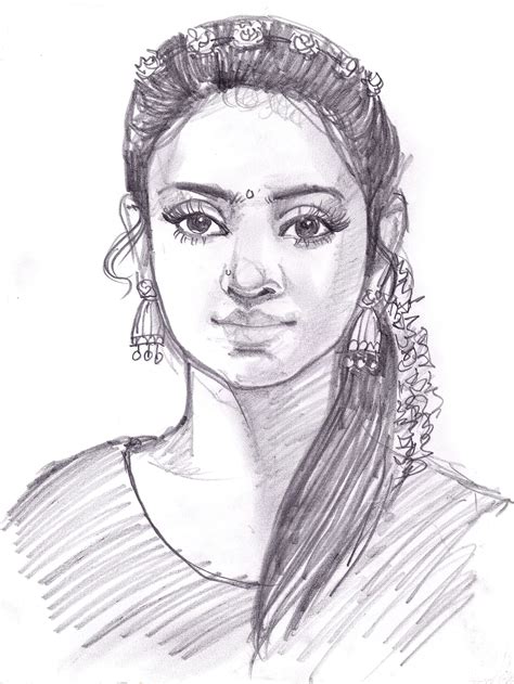 Realistic Face Outline Drawing