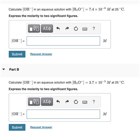 Solved Calculate OH In An Aqueous Solution With Chegg Com