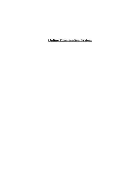 Online Examination System Report Pdf Business Technology