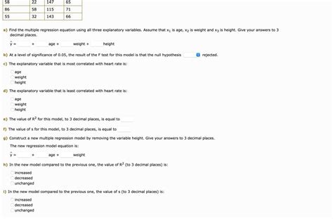 solved a multiple regression model is to be constructed to