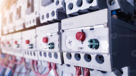 Close Up The Main Overload Connect To Main Contactor Detail Of