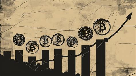Bitcoin Price Increase Represented By Rising Coin Graph Stock Image