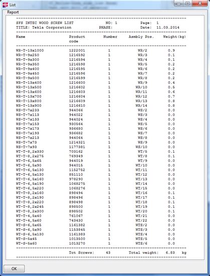 Sfs Intec L Sfs Intec Wood Connector Screw List Trimble User Assistance