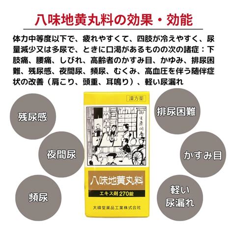 Line友達は5％off！ 八味地黄丸料 Om エキス剤 120日分 270錠 X 4個 残尿感 夜間尿 尿もれ かすみ目 しびれ 第2類医薬