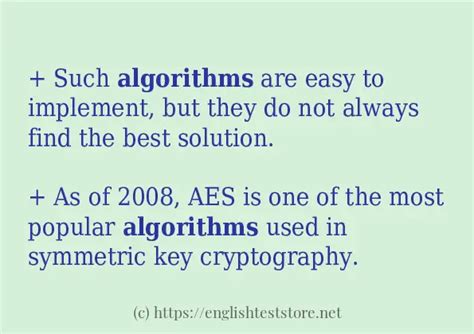 Algorithms How To Use In Sentences EnglishTestStore Blog