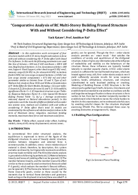 Pdf Comparative Analysis Of Rc Multi Storey Building Framed Structure With And Without