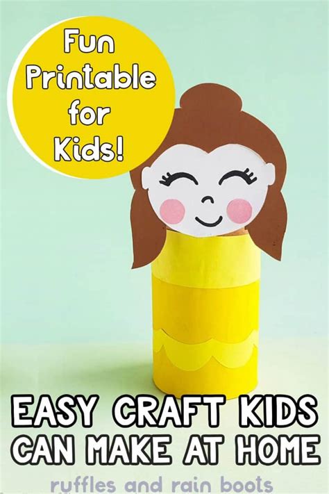 Princess Belle Paper Roll Craft With Free Templates