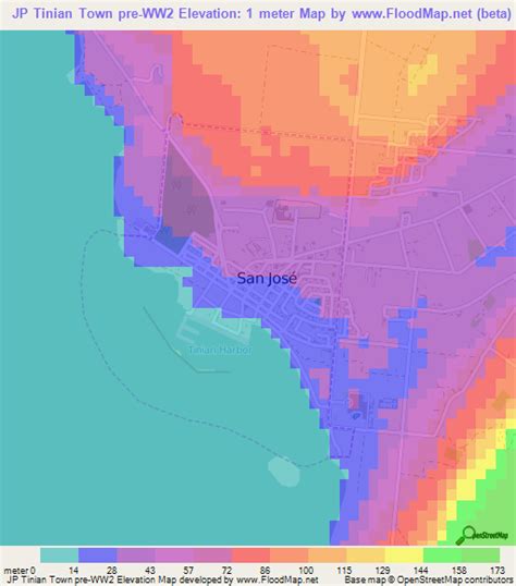 Elevation Of Jp Tinian Town Pre Ww2northern Mariana Islands Elevation
