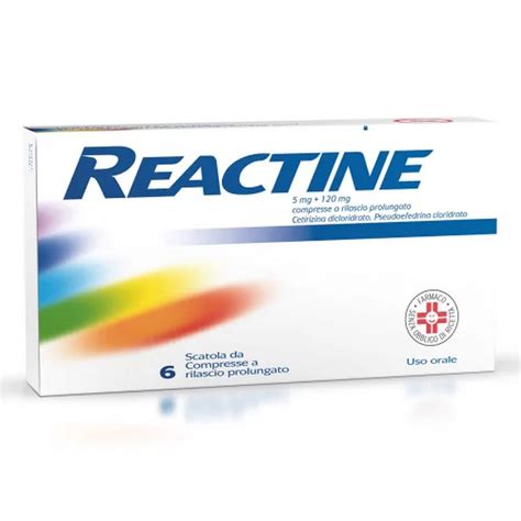 Reactine 6 Tablets 5mg 120mg Prolonged Releasereactine 6 Compresse